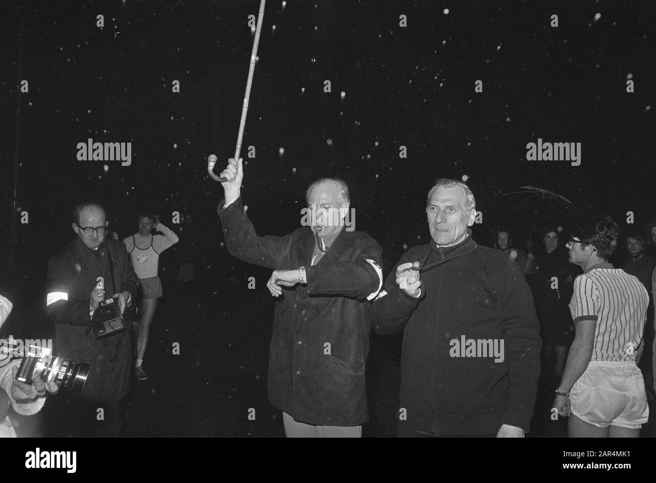 First European nightcross in Amsterdam Forest; organizer Hans Comello ...