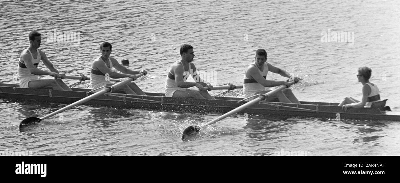 European rowing championships at the Bosbaan, training Germany 4 with ...
