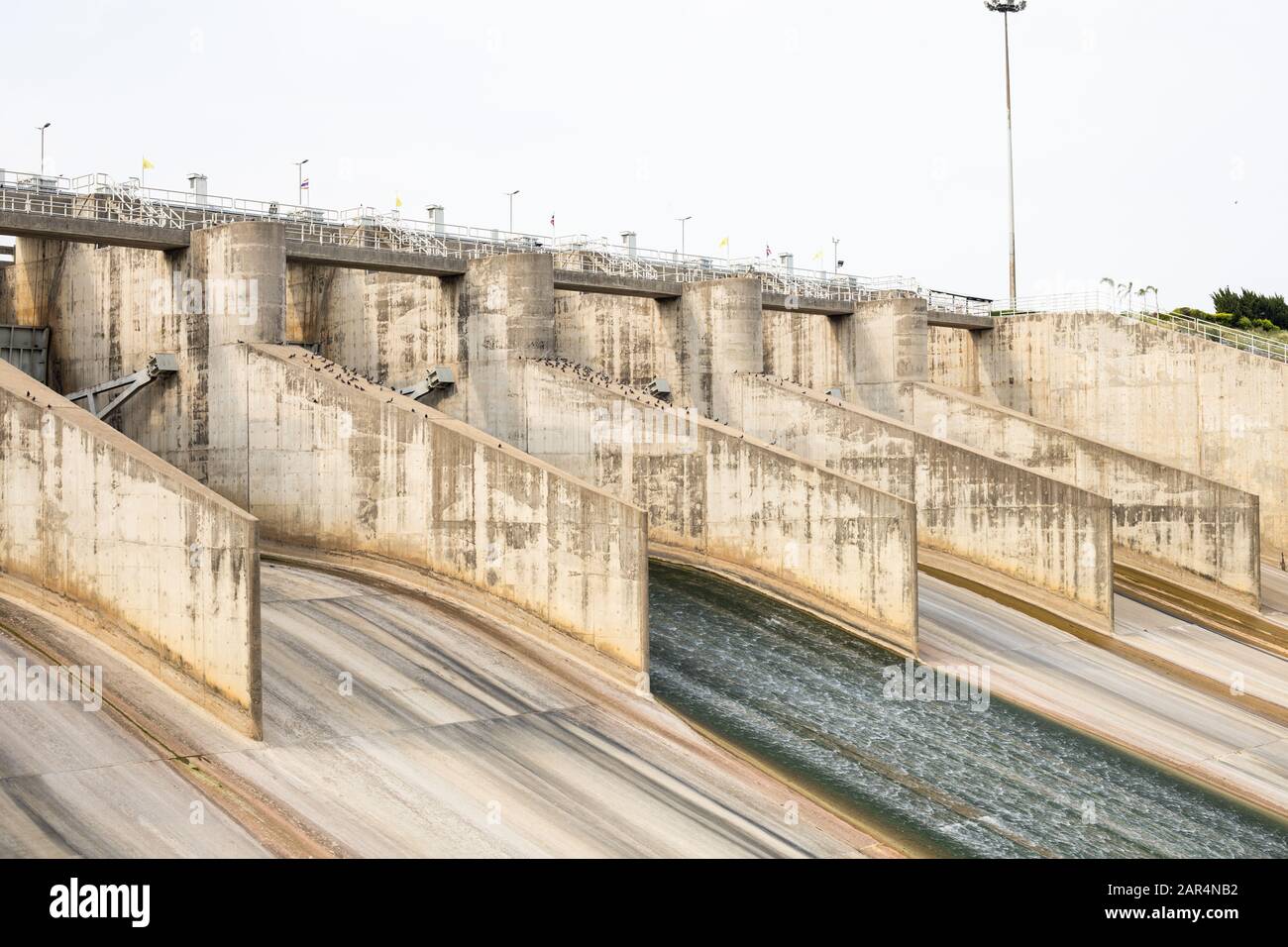 Dam with less water due to drought. Water shortages of water storage ...