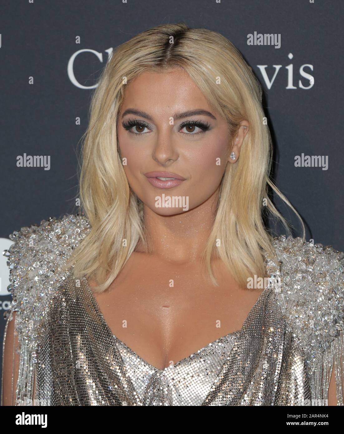 Bebe Rexha walking the red carpet at the Clive Davis' 2020 Pre-Grammy ...