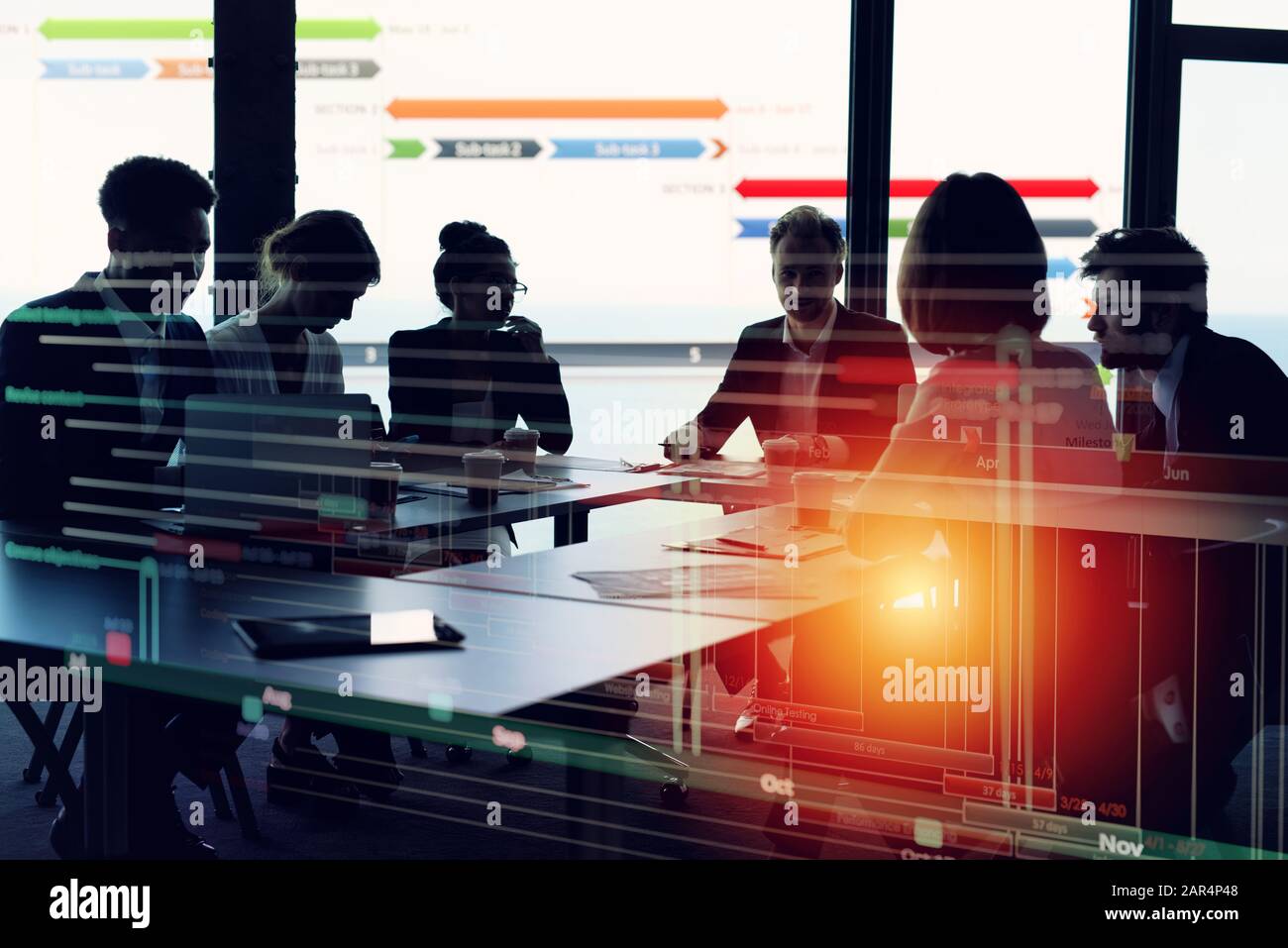 Team of people work together in office. Concept of teamwork and ...