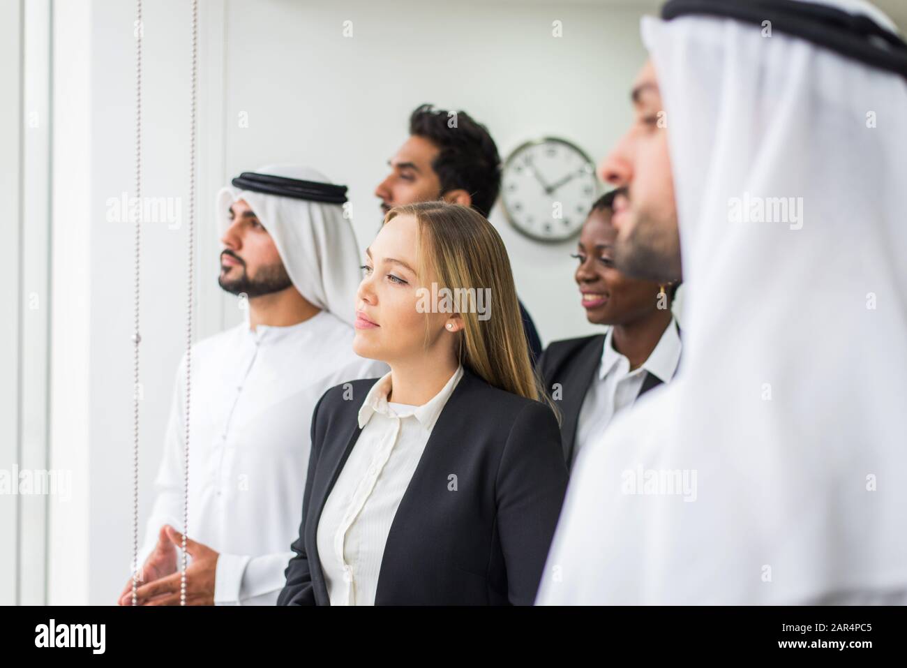 Multiracial group of business people having a meeting in a office ...