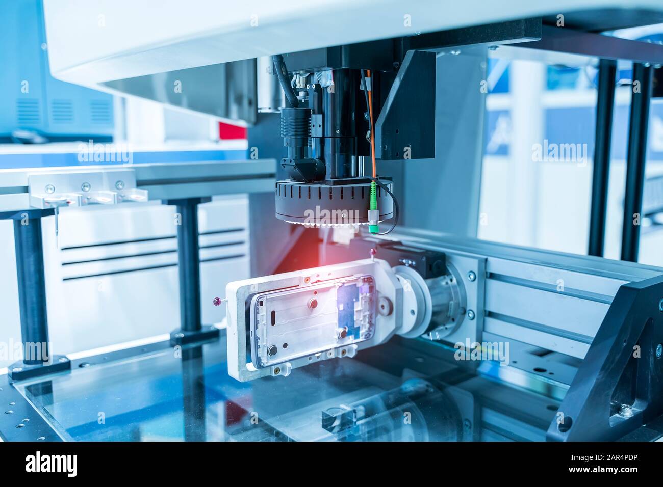 Robotic vision sensor camera system measure the aluminum mobile phone ...