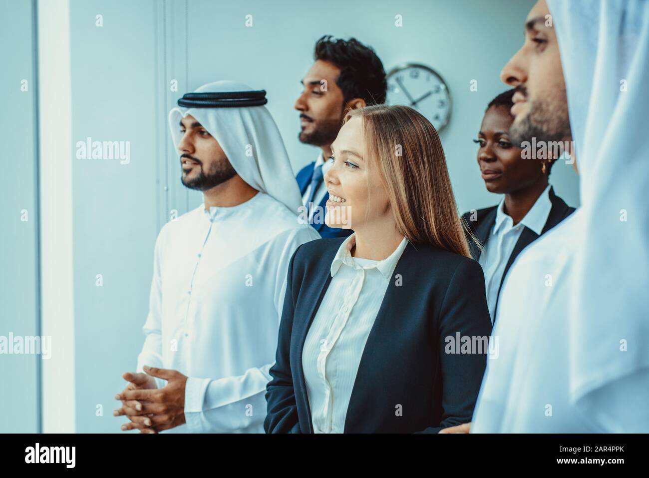 Multiracial group of business people having a meeting in a office ...
