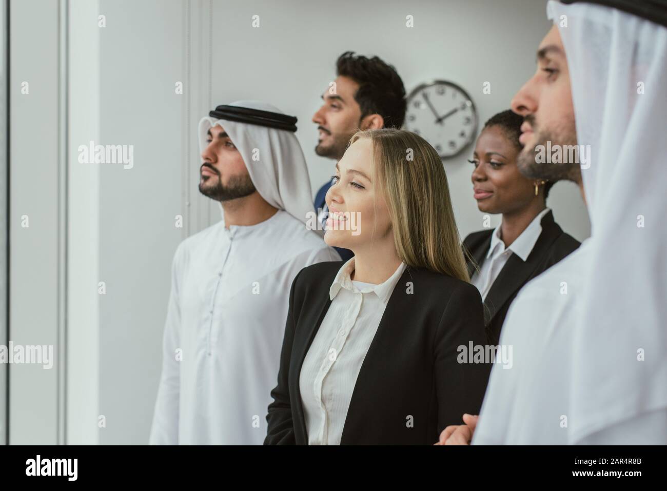 Multiracial group of business people having a meeting in a office ...
