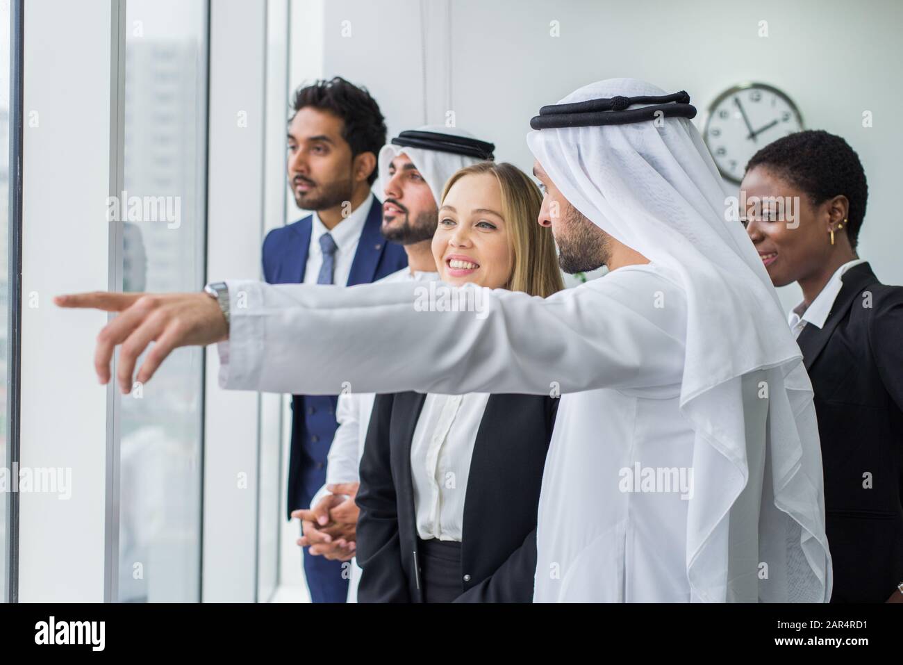 Multiracial group of business people having a meeting in a office ...