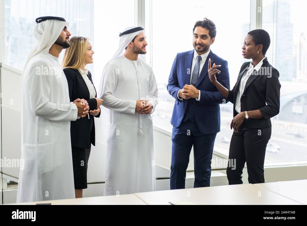 Multiracial group of business people having a meeting in a office ...