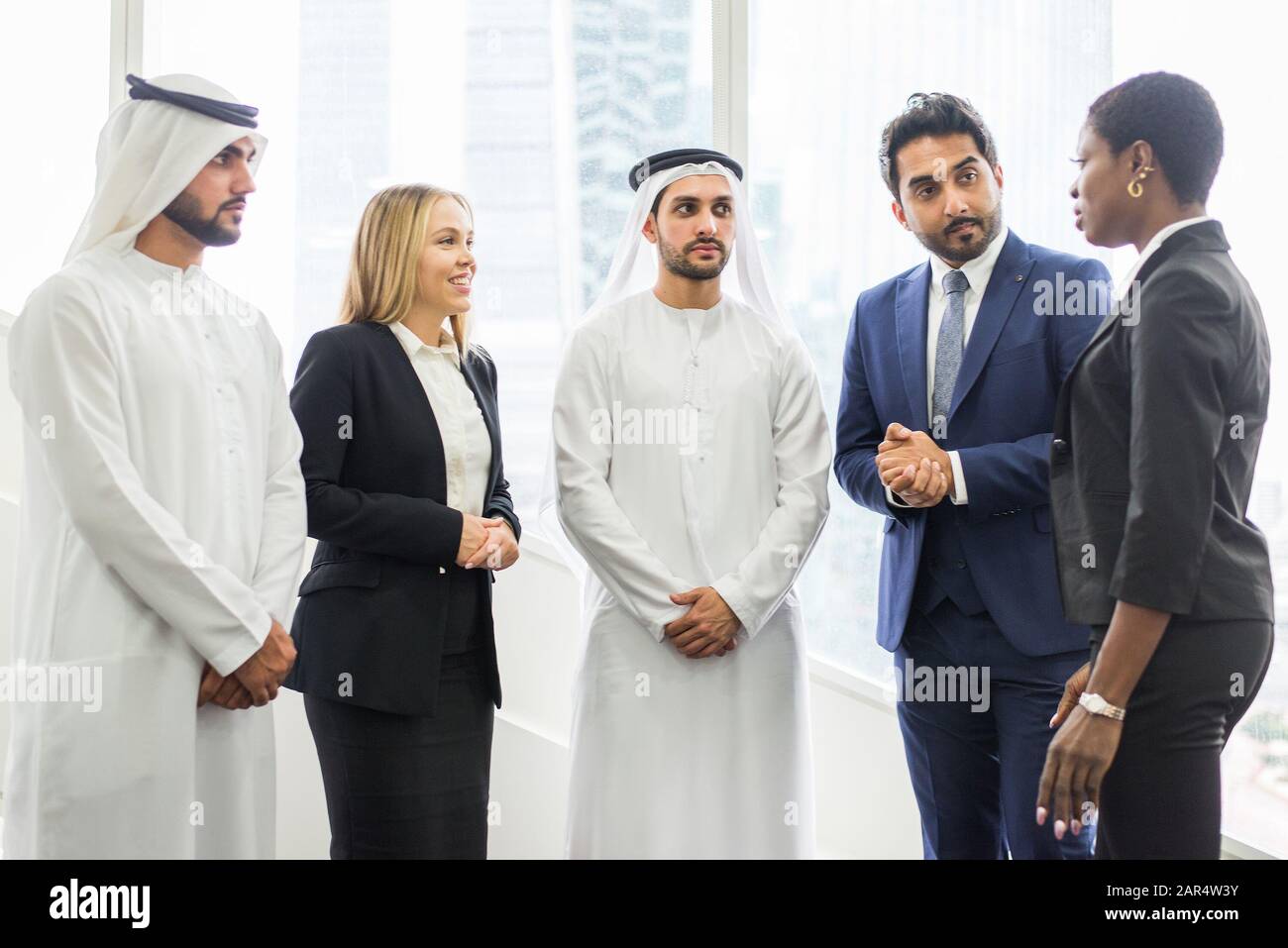 Multiracial group of business people having a meeting in a office ...
