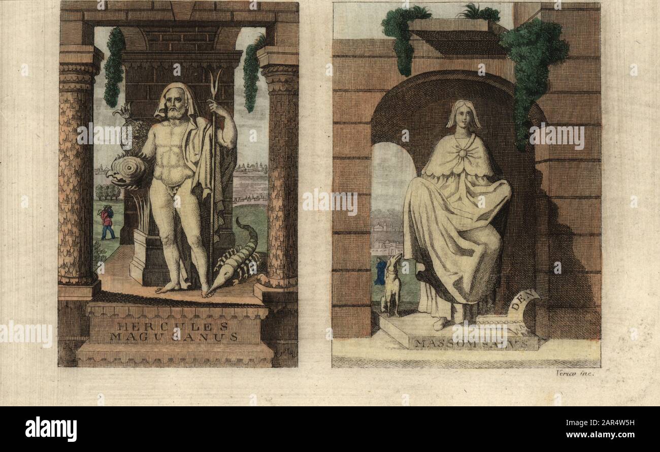 Germanic or Norse deities: the god Thor and goddess Nehalennia. Labeled ...