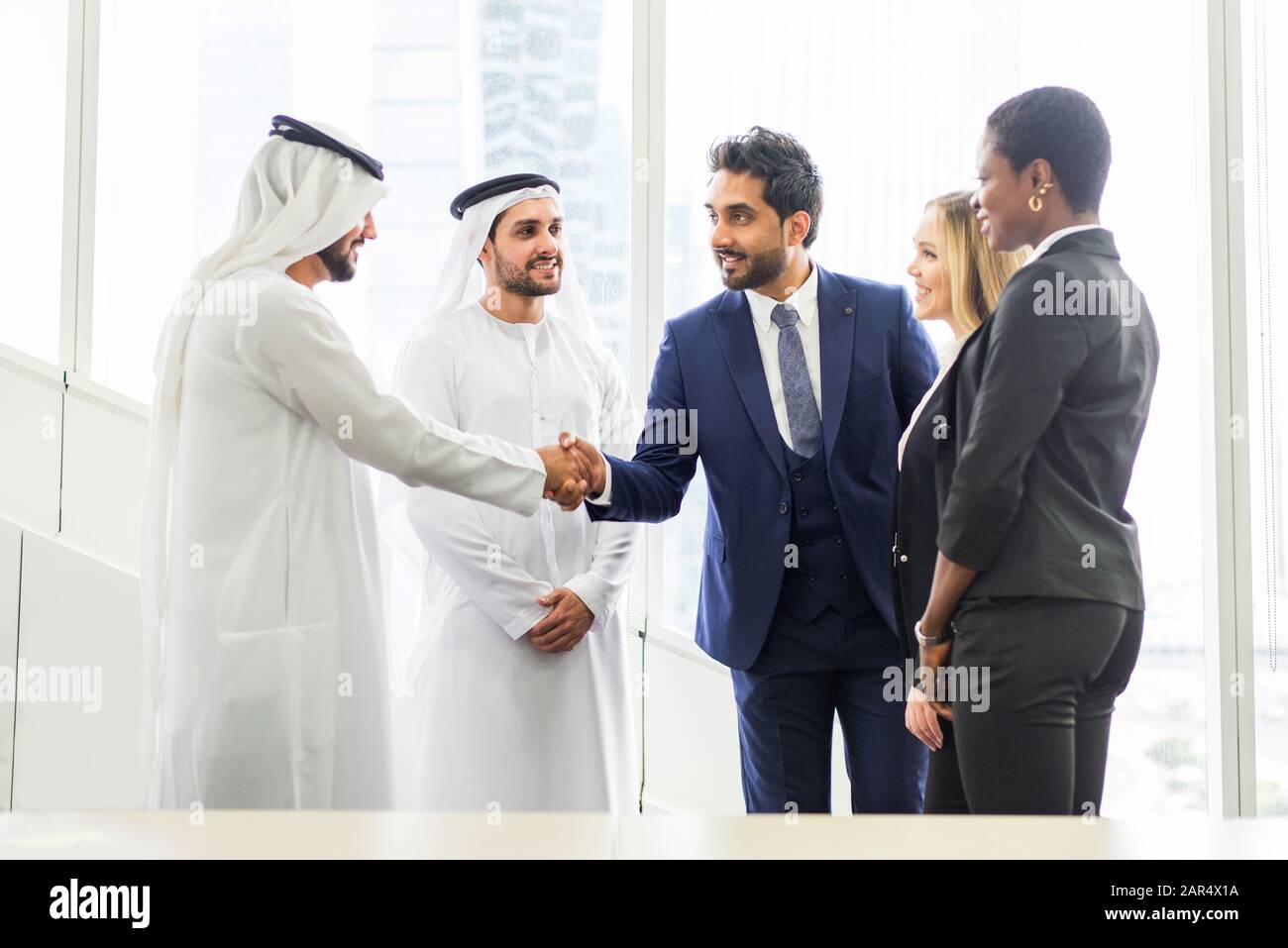 Multiracial group of business people having a meeting in a office ...