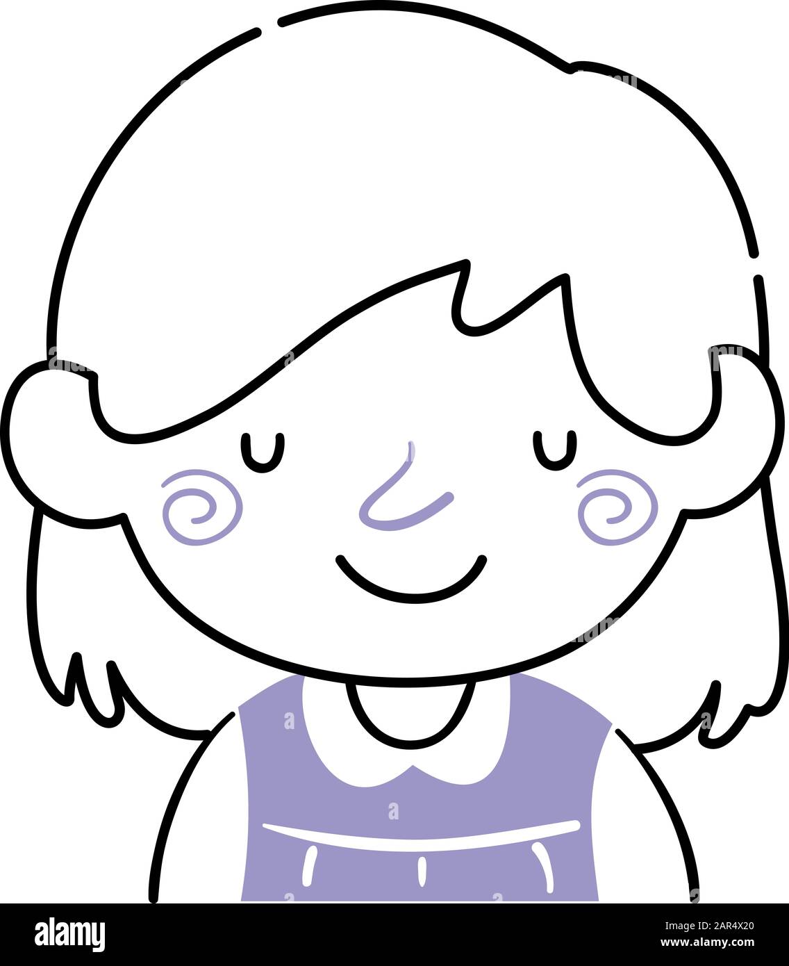 Doodle Illustration of a Kid Girl with a Long Nose Shape Stock Photo ...