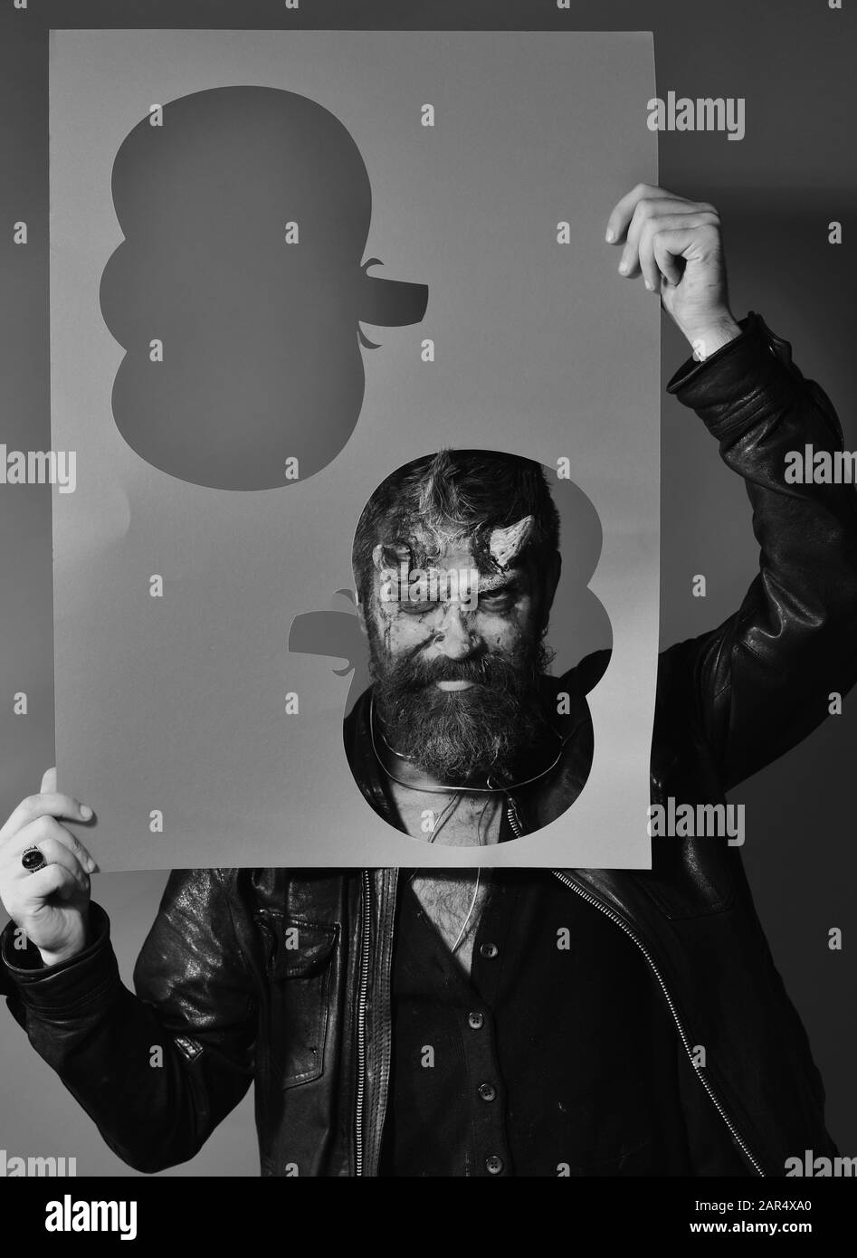 Poster party halloween pumpkin Black and White Stock Photos & Images ...