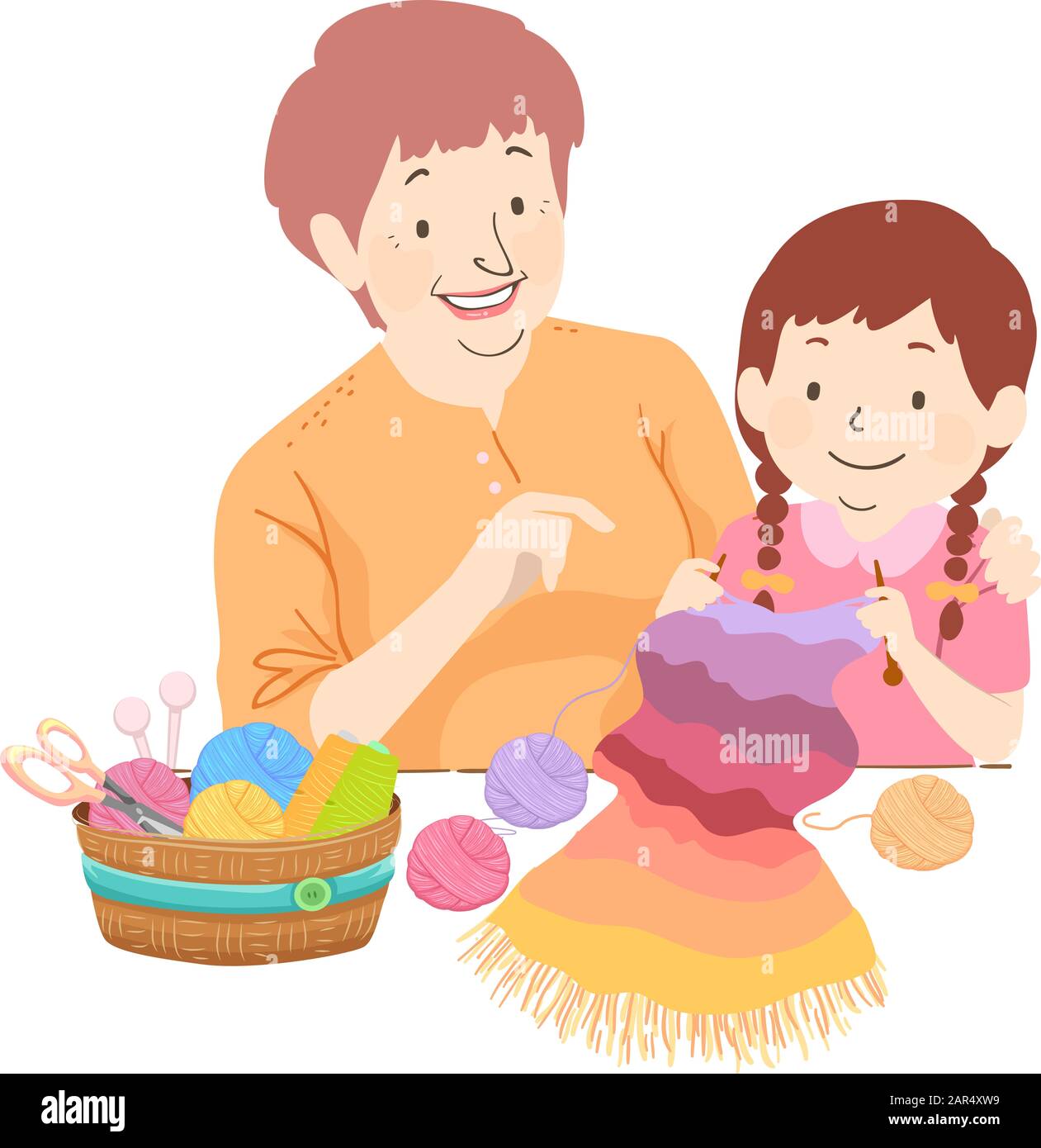 Girl Crochet Clipart