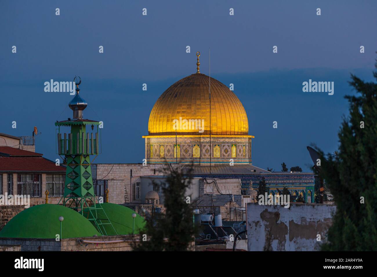 The Dome of the Rock in Jerusalem, Israel at dawn Stock Photo - Alamy