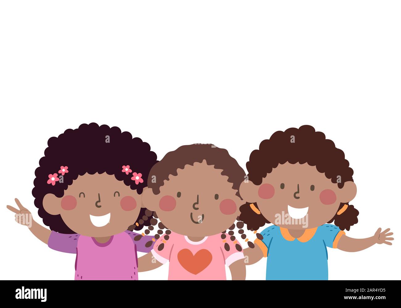 Cartoon Kids Being Friendly