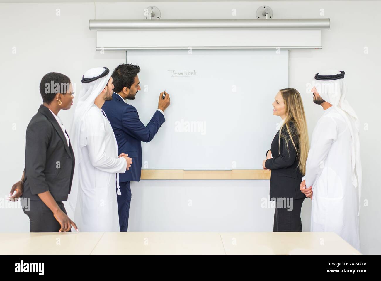 Multiracial group of business people having a meeting in a office ...