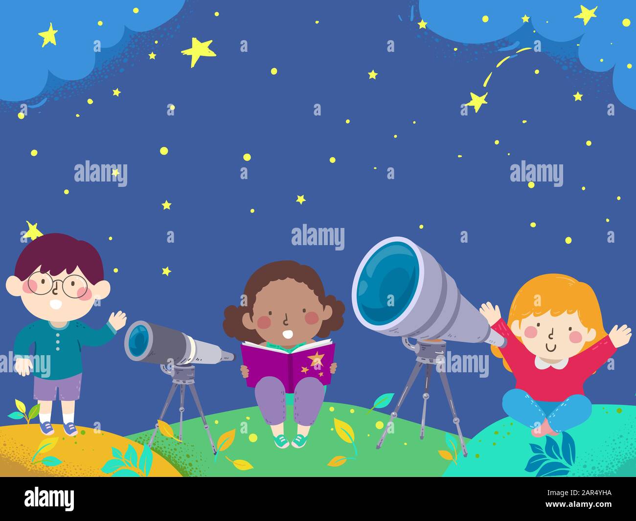Child star gazing hi-res stock photography and images - Alamy
