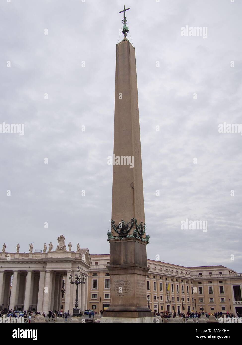 The ancient Egyptian obelisk at the center of St. Peter's Square in ...