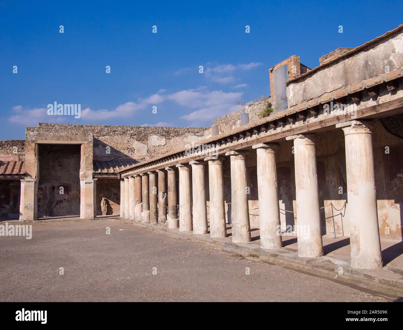 The ruins of the ancient city of Pompeii in Pompei, Italy. This ancient ...
