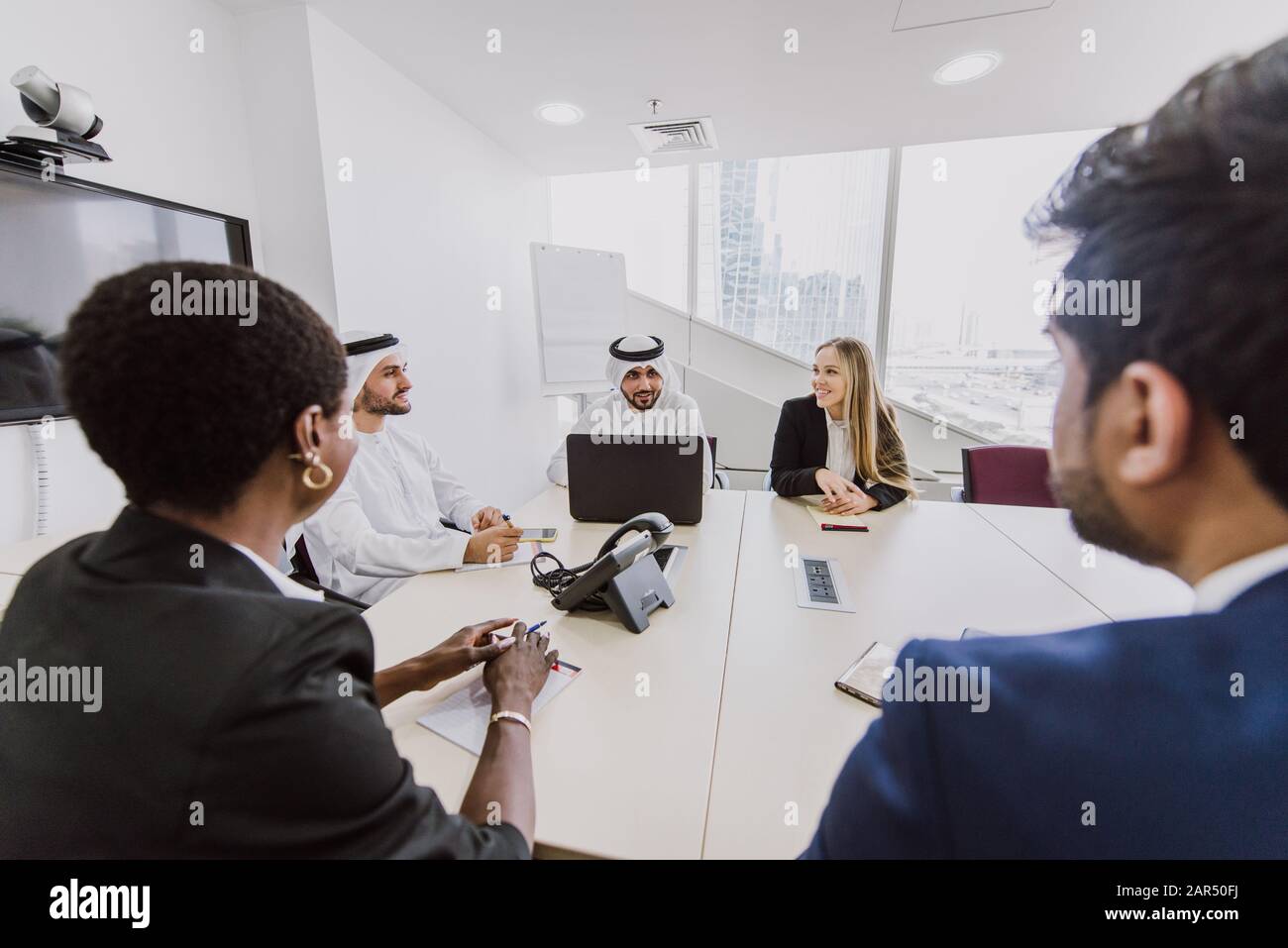 Multiracial group of business people having a meeting in a office ...