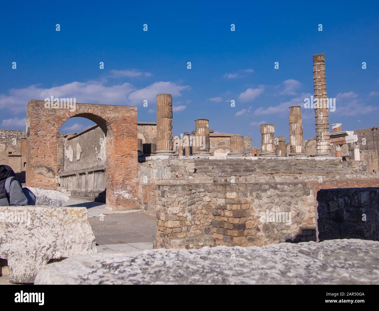The ruins of the ancient city of Pompeii in Pompei, Italy. This ancient ...