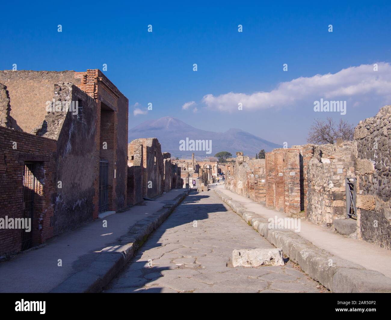 The ruins of the ancient city of Pompeii in Pompei, Italy. This ancient ...