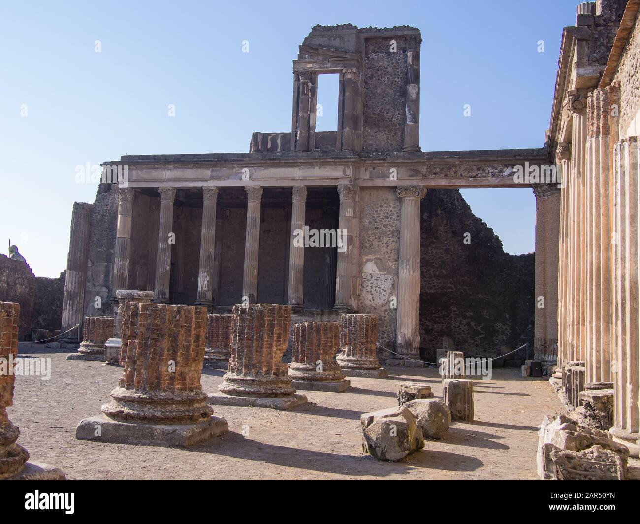 The ruins of the ancient city of Pompeii in Pompei, Italy. This ancient ...