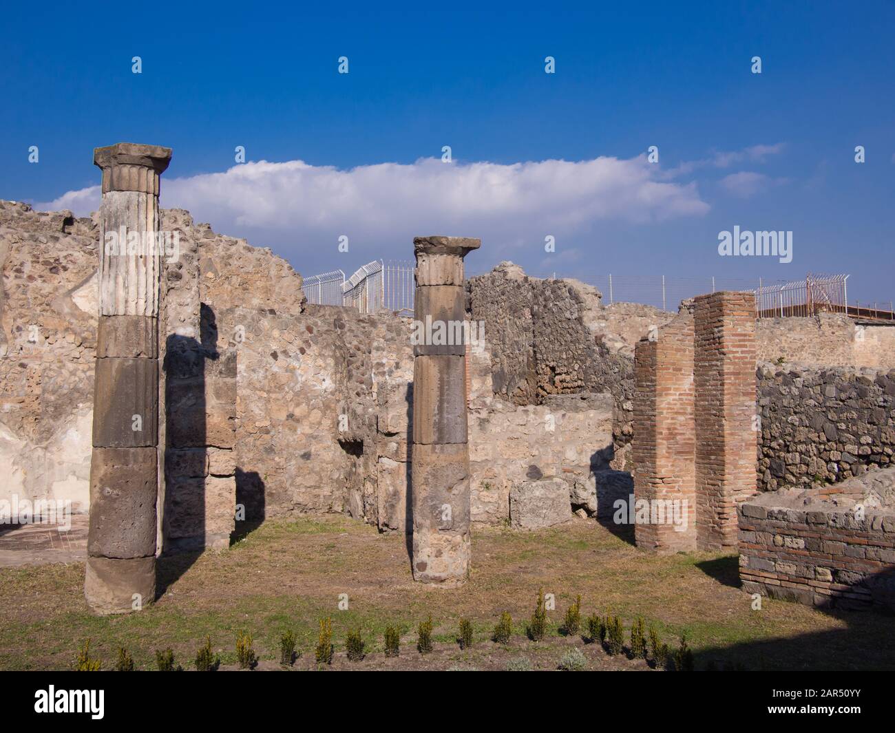 The ruins of the ancient city of Pompeii in Pompei, Italy. This ancient ...