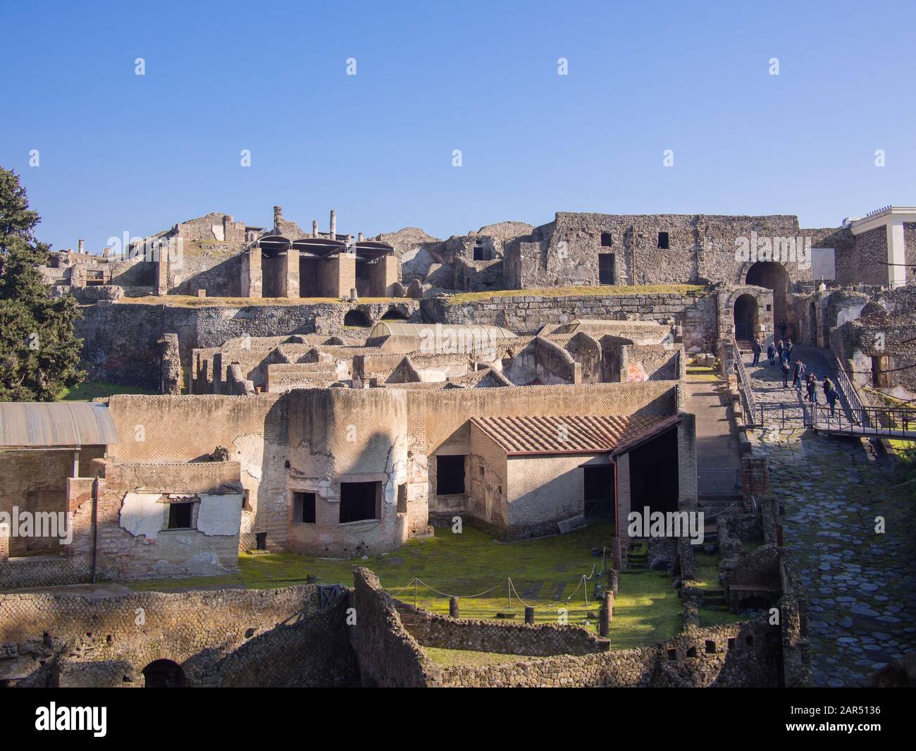 The ruins of the ancient city of Pompeii in Pompei, Italy. This ancient ...