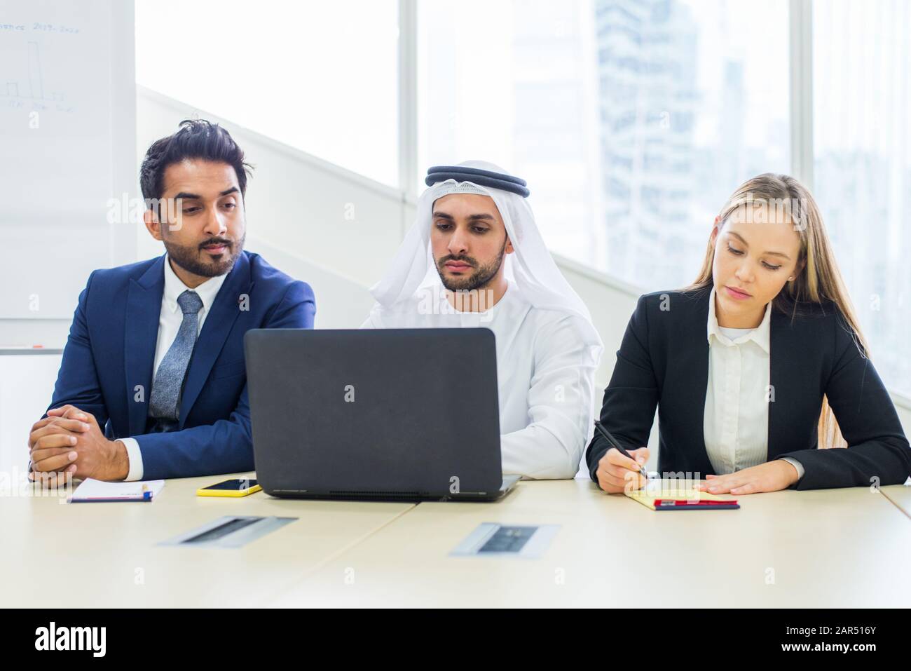 Multiracial group of business people having a meeting in a office ...