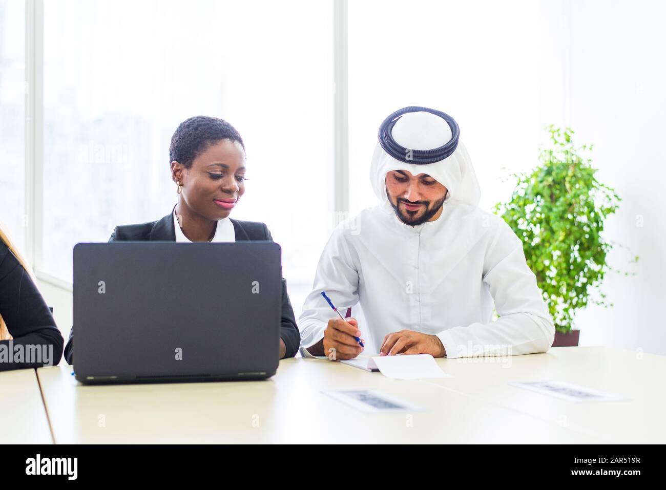Multiracial group of business people having a meeting in a office ...