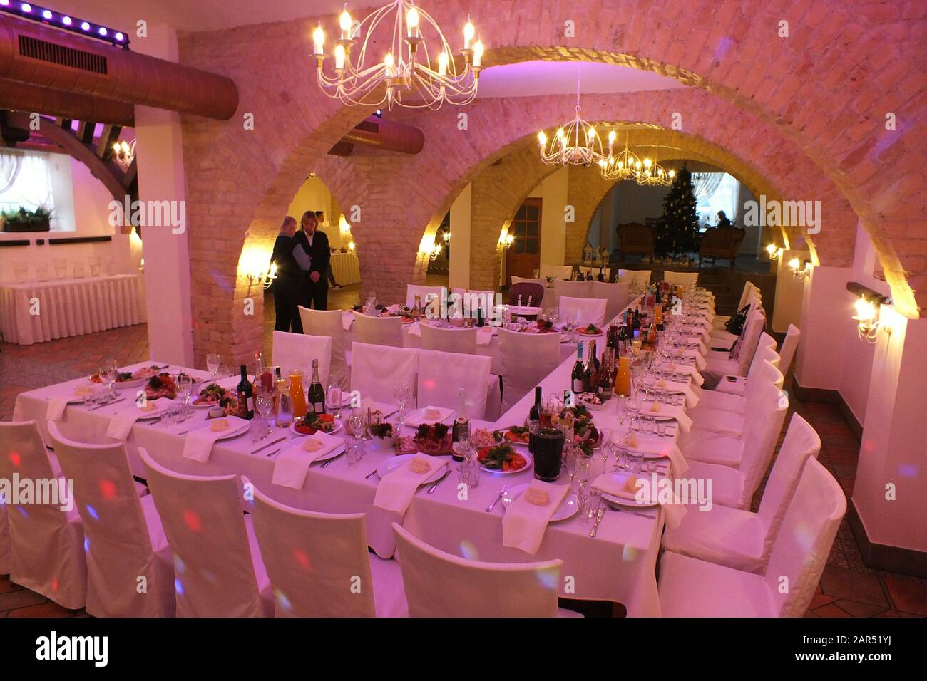 Banquet hall in a Riga restaurant Stock Photo - Alamy