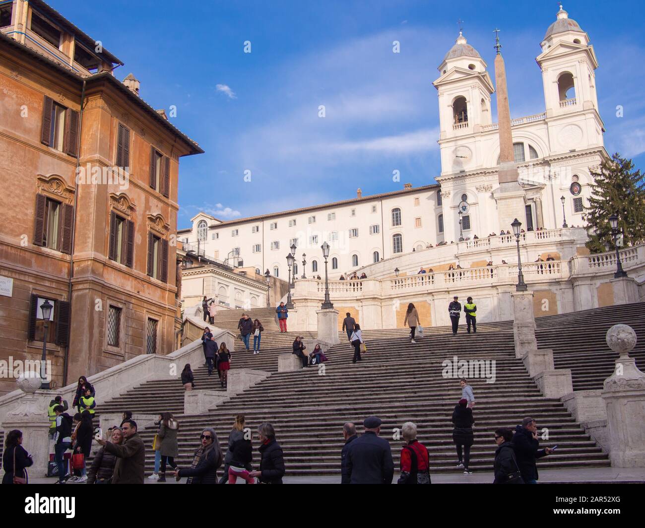 The Spanish Steps with leading to the Piazza Trinità dei Monti in Rome ...