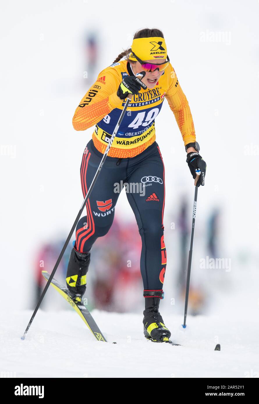 Oberstdorf, Germany. 26th Jan, 2020. Cross-country World Cup, ladies ...