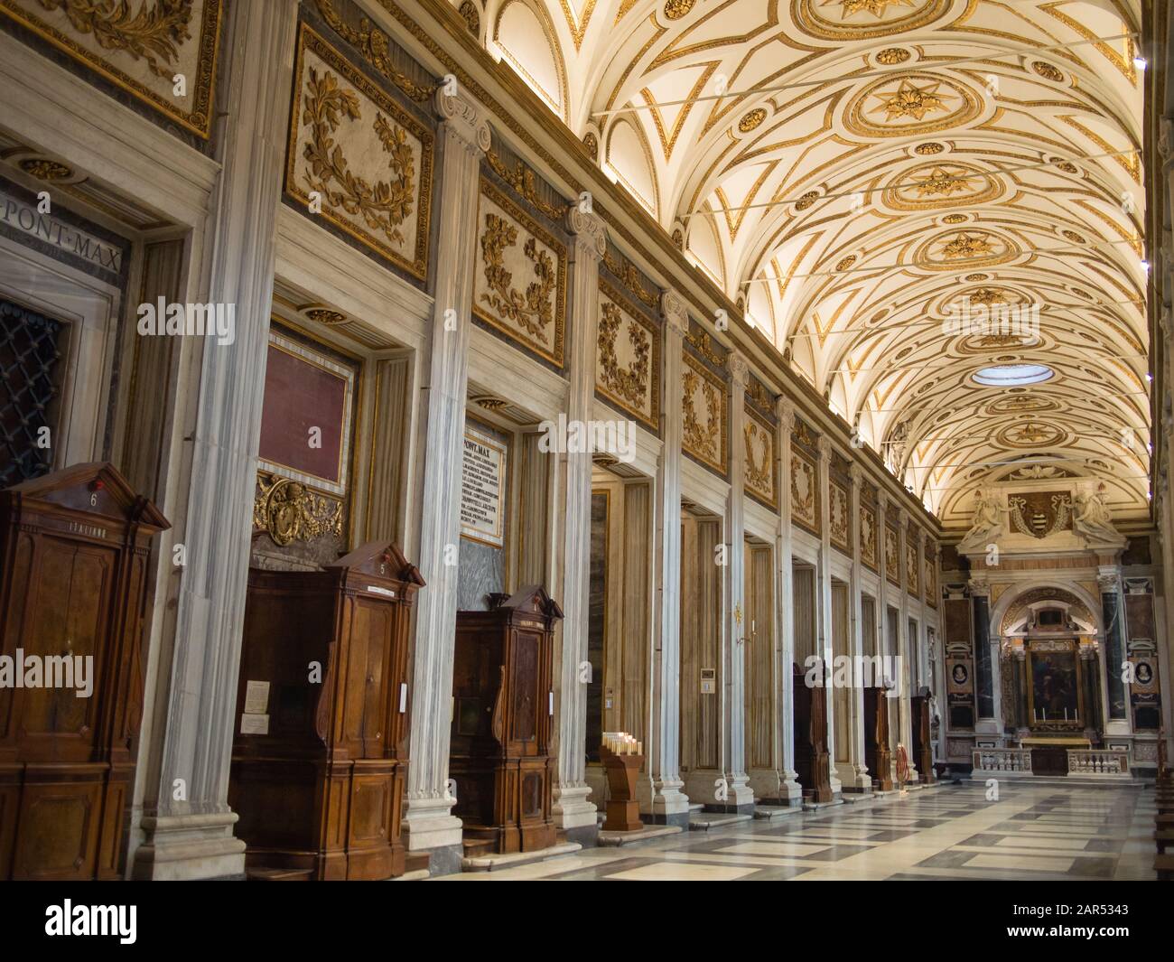 Interior of the Basilica di Santa Maria Maggiore or Basilica of Saint ...