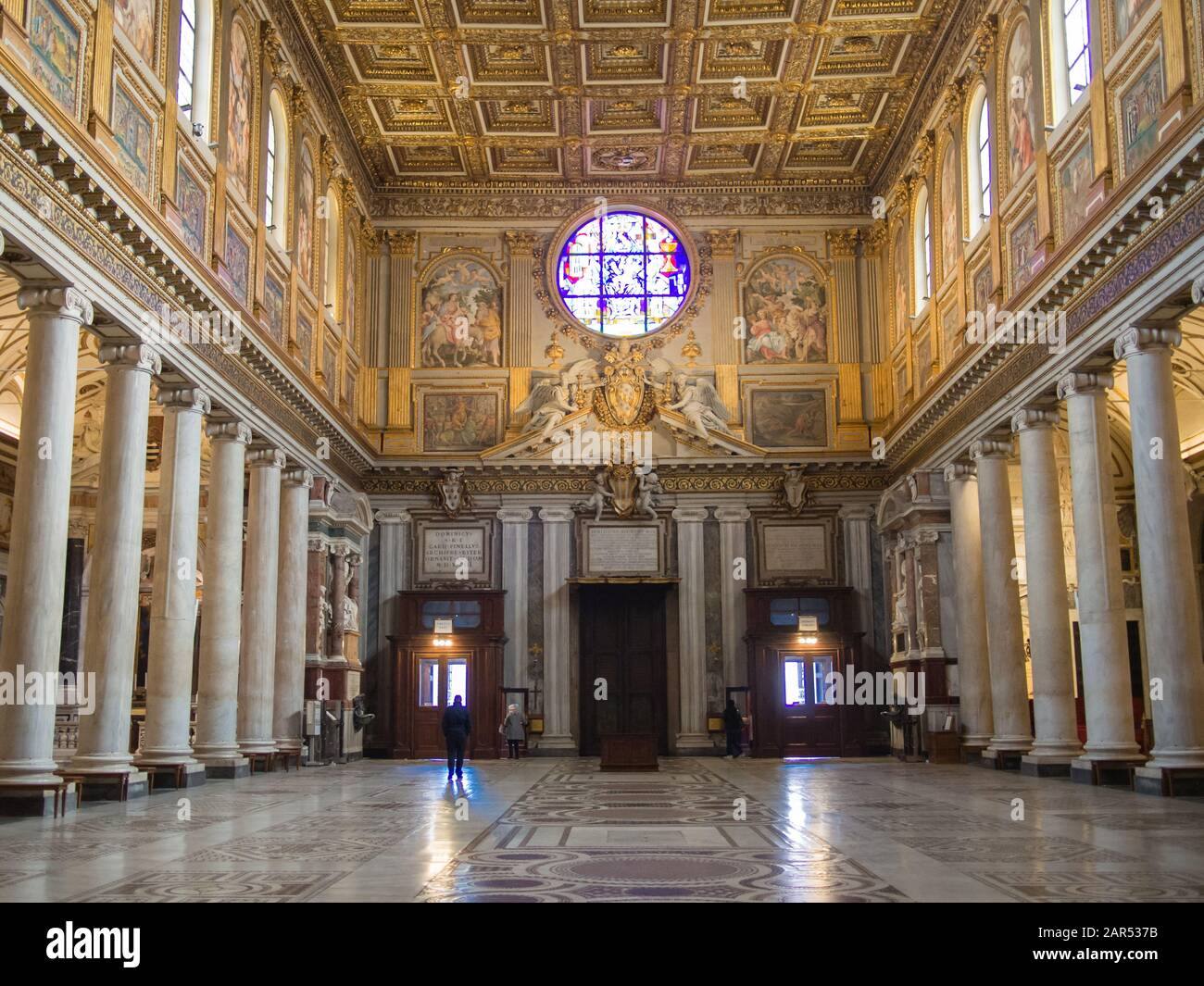 Interior of the Basilica di Santa Maria Maggiore or Basilica of Saint ...