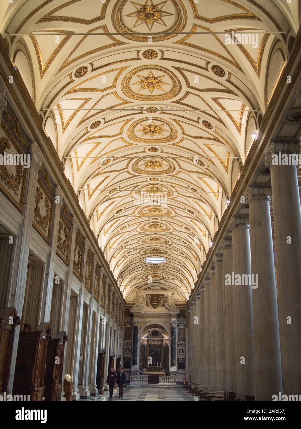 Interior of the Basilica di Santa Maria Maggiore or Basilica of Saint ...