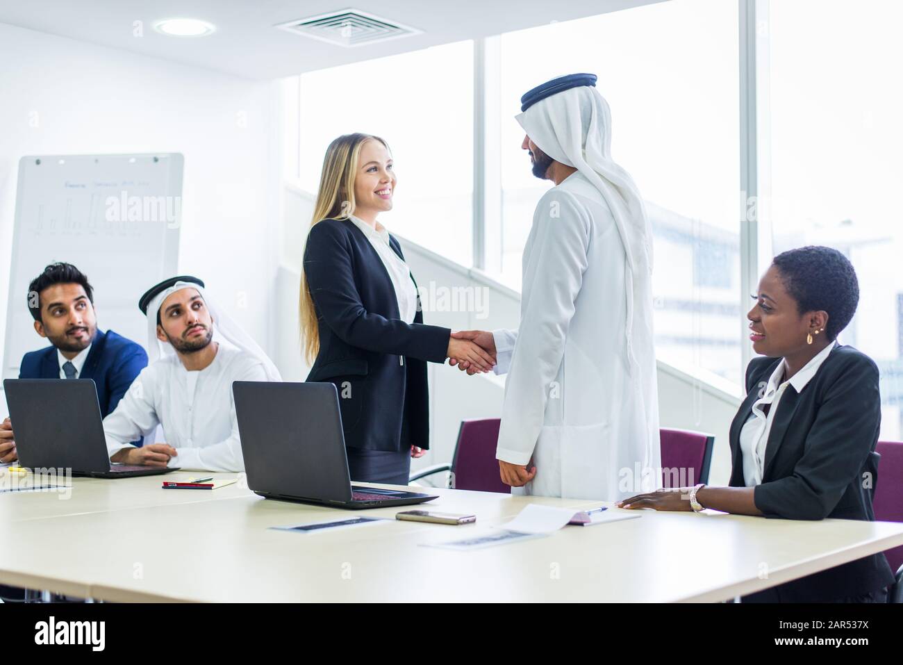 Multiracial group of business people having a meeting in a office ...