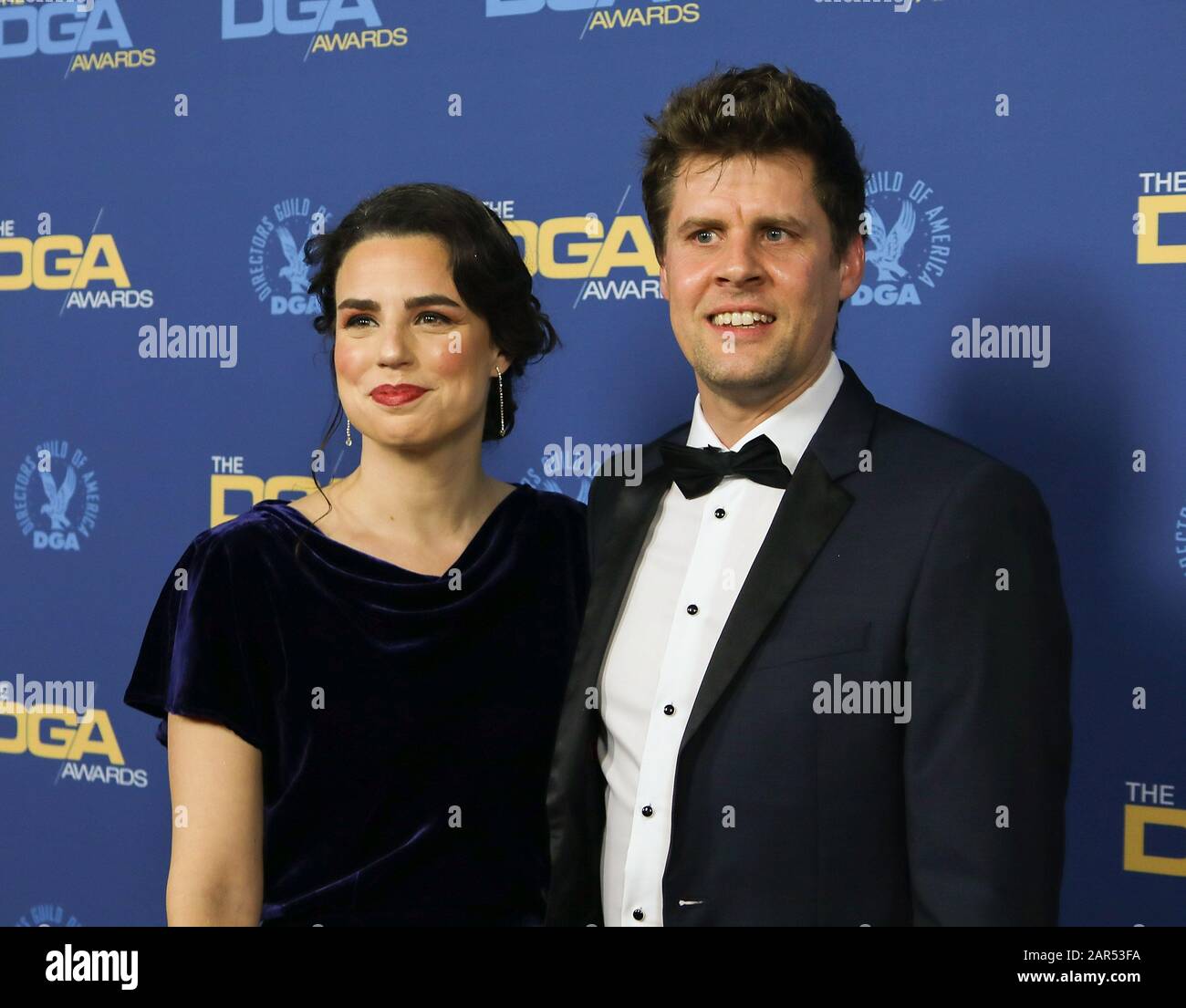 Los Angeles, USA. 25th Jan 2020. Jack Jameson and guest arrive for the ...