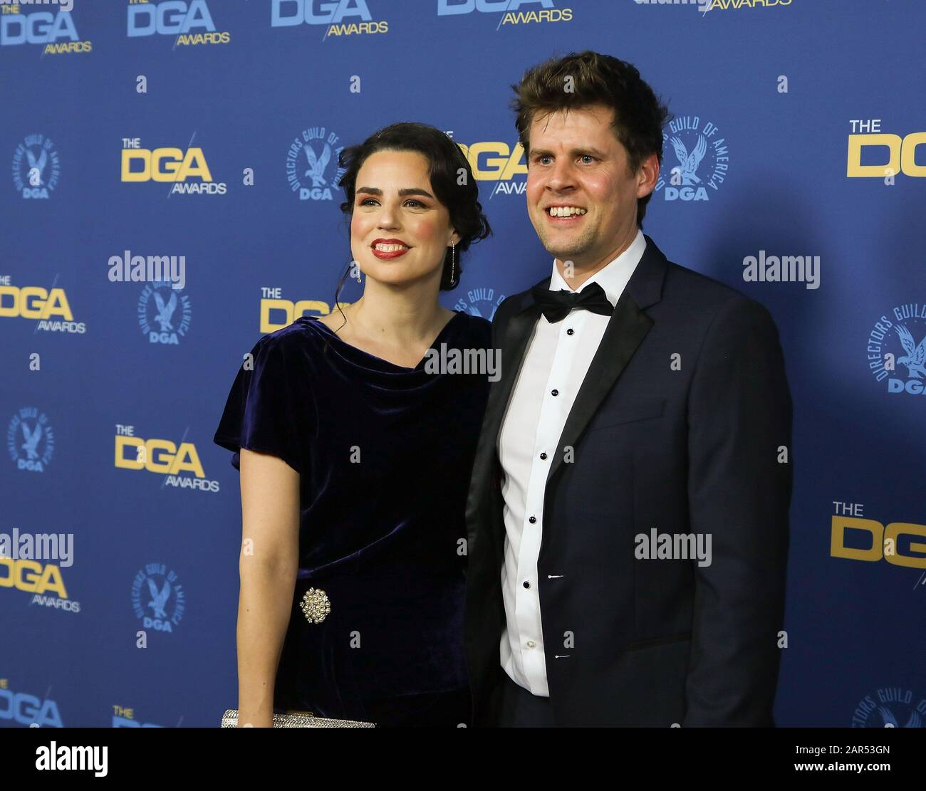 Los Angeles, USA. 25th Jan 2020. Jack Jameson and guest arrive for the ...