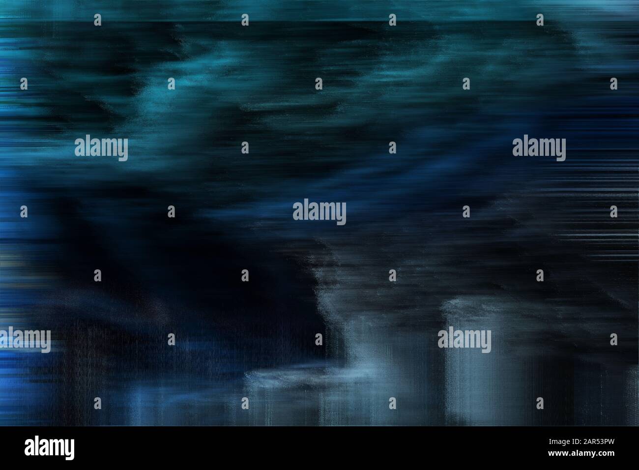 abstract background with digital bad damaged noise and very dark blue ...
