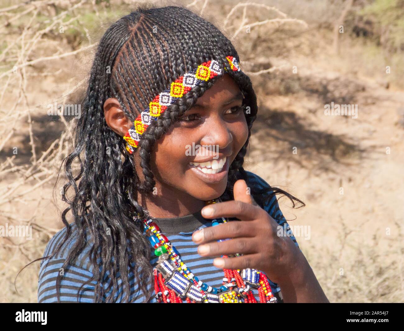 Portrait of a pretty Afar girl, Afar region, Ethiopia. The ancestors of ...