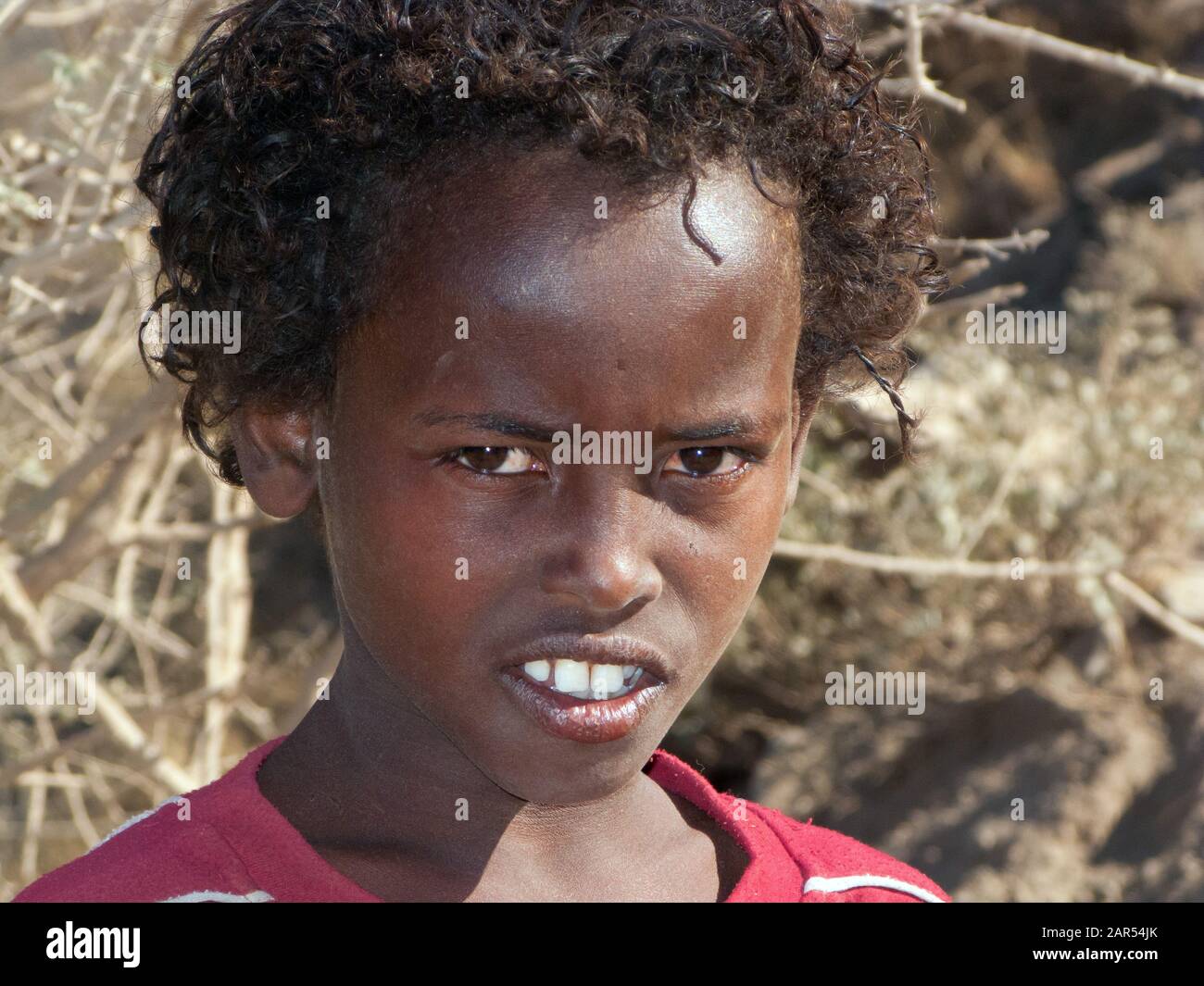 Portrait of a young Afar boy, Afar region, Ethiopia. The ancestors of ...