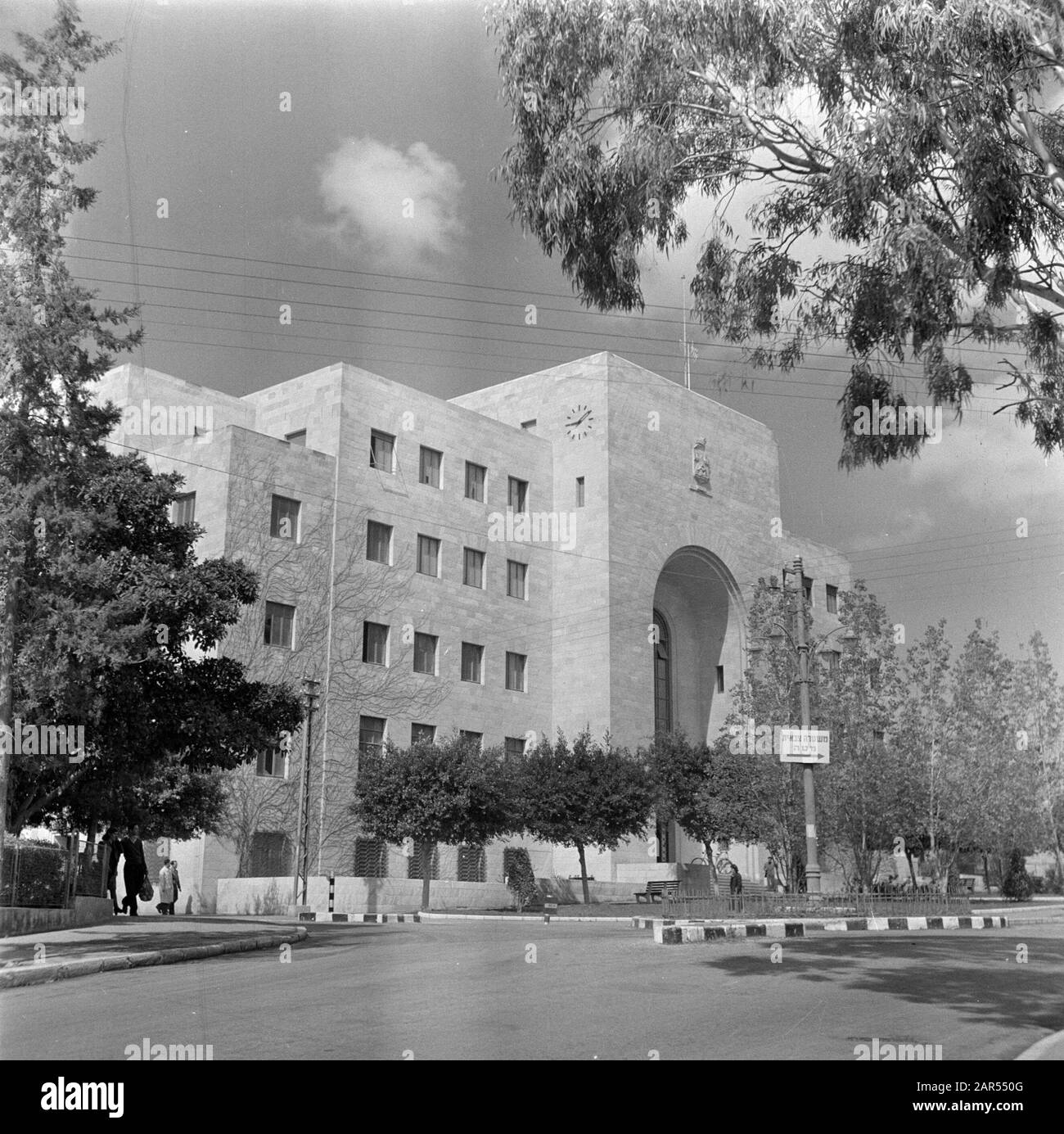 Israel 1948-1949: Haifa Haifa. Town Hall with nearby roundabout Date ...