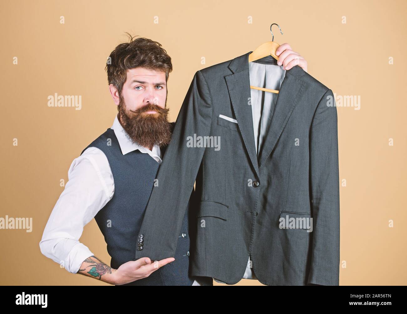 Elegant custom outfit. Tailoring and clothes design. Perfect fit ...