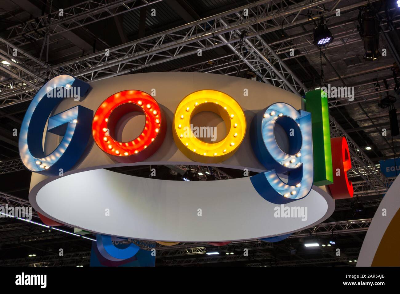 Google signage at the British Educational Technology Trade Show (BETT ...