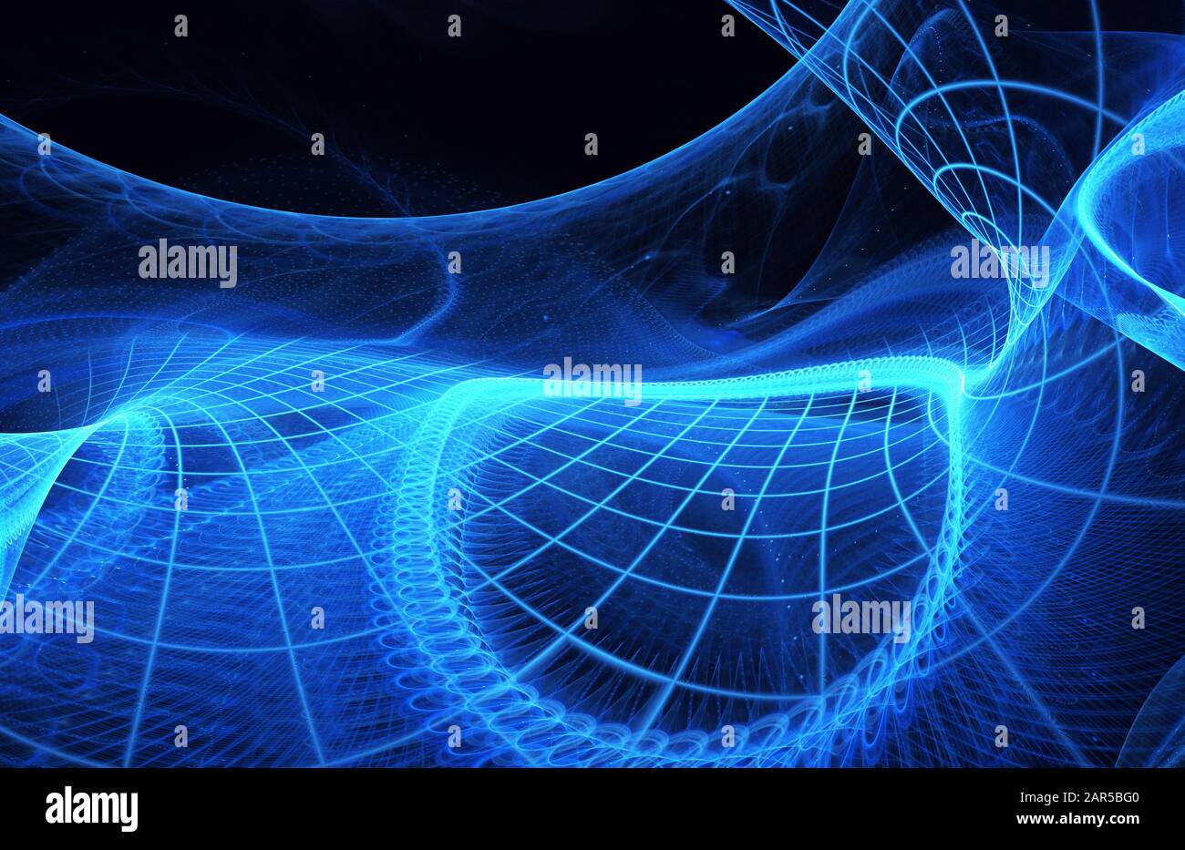 Dynamic curves ands blur pattern. Fractal graphics. Science and ...