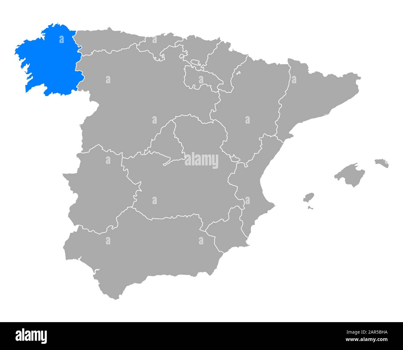 Map of Galicia in Spain Stock Photo - Alamy