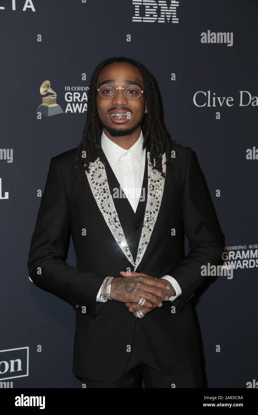 Quavo walking the red carpet at the Clive Davis' 2020 Pre-Grammy Gala ...