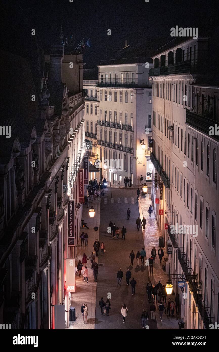 Lisbon streets night hi-res stock photography and images - Alamy